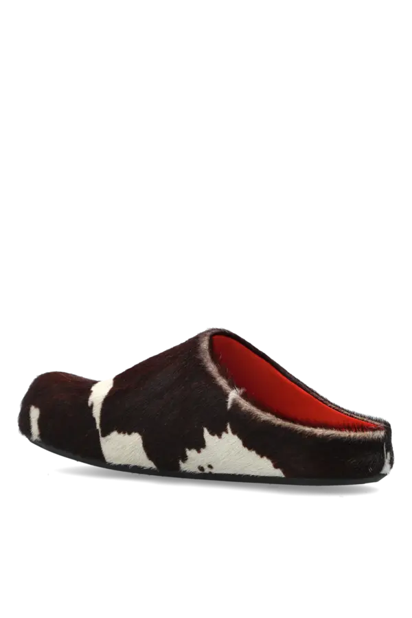 Marni Haircalf Animal Print Slides