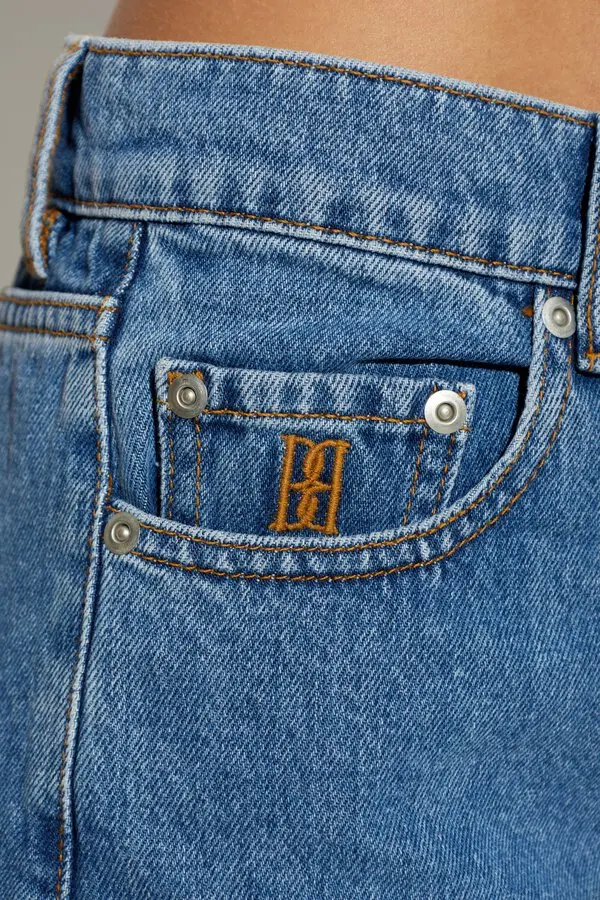 BY MALENE BIRGER Chicago" Straight Leg Jeans In Medium Wash Denim - Blue