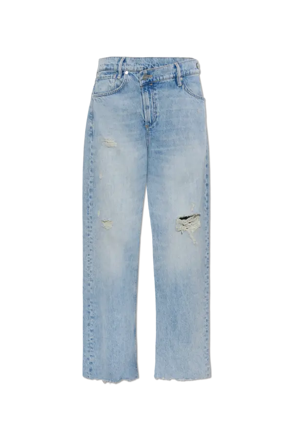 ALLSAINTS Aki Jeans Wide Leg Distressed Denim