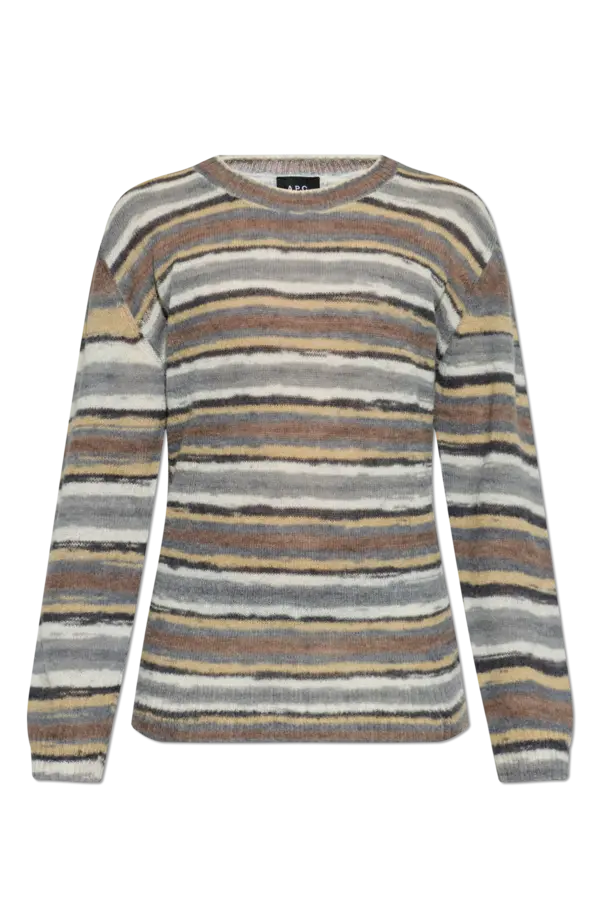 A.p.c. Striped Pattern Crew Neck Sweater