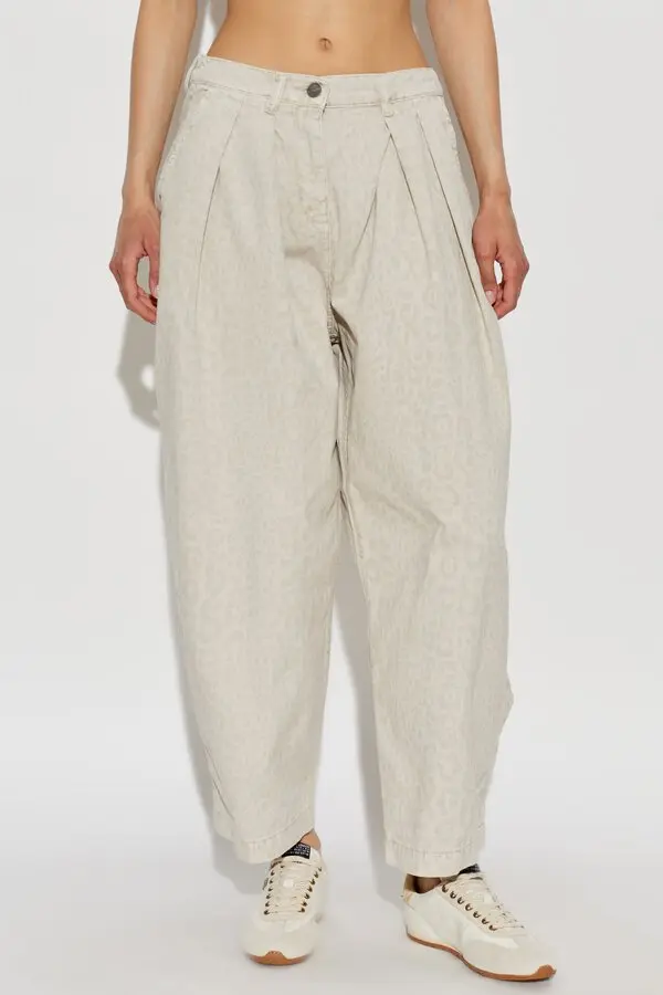 ALLSAINTS Becca High-waisted Wide-leg Trousers With Animal Print