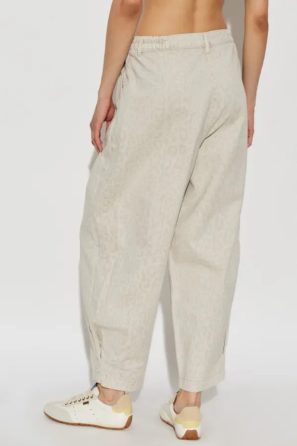 ALLSAINTS Becca High-waisted Wide-leg Trousers With Animal Print
