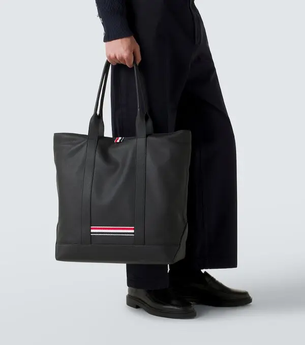 Thom Browne Leather Tote Bag