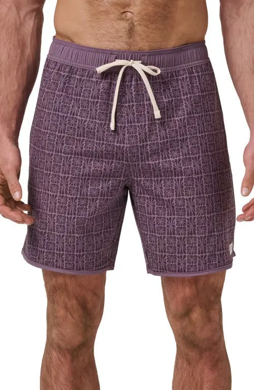 Travis Mathew Cabana Board Shorts With Drawstring Waist And Printed Pattern - Moonscape