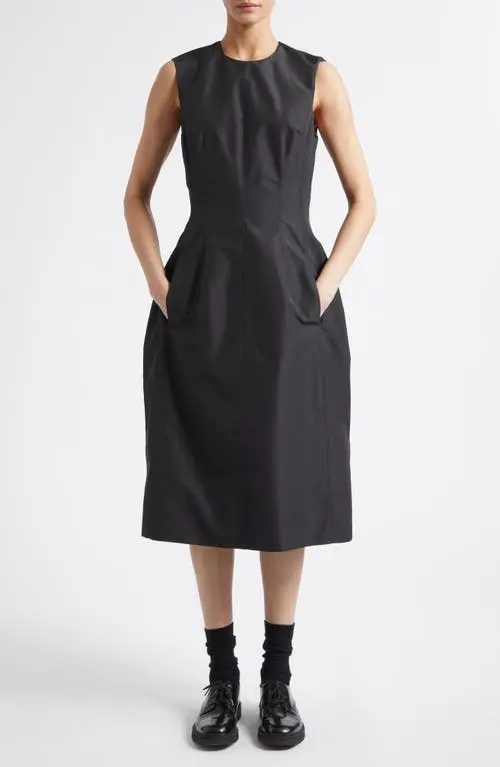 JIL SANDER Technical Faille Midi Dress