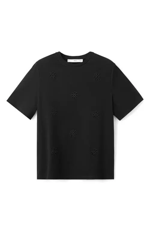 Mango Cotton Embroidered T-shirt