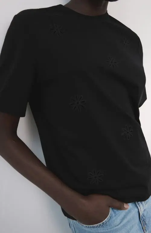Mango Cotton Embroidered T-shirt