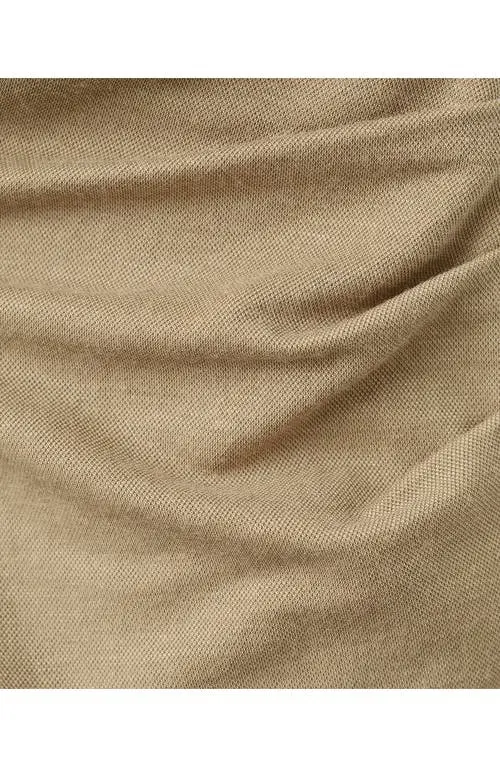 Mango Ruched Faux Wrap Sleeveless Top - Medium Brown