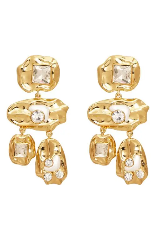 PETIT MOMENTS Shore Crystal Drop Earrings - Gold