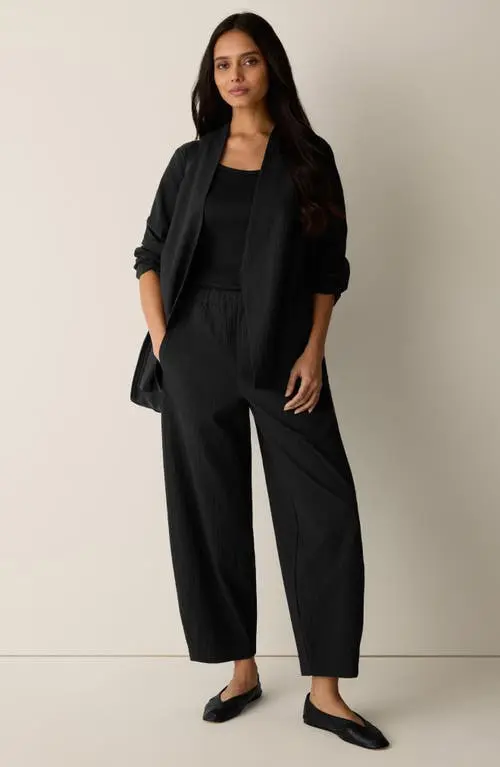 Eileen Fisher High Collar Cutaway Jacket In Organic Cotton