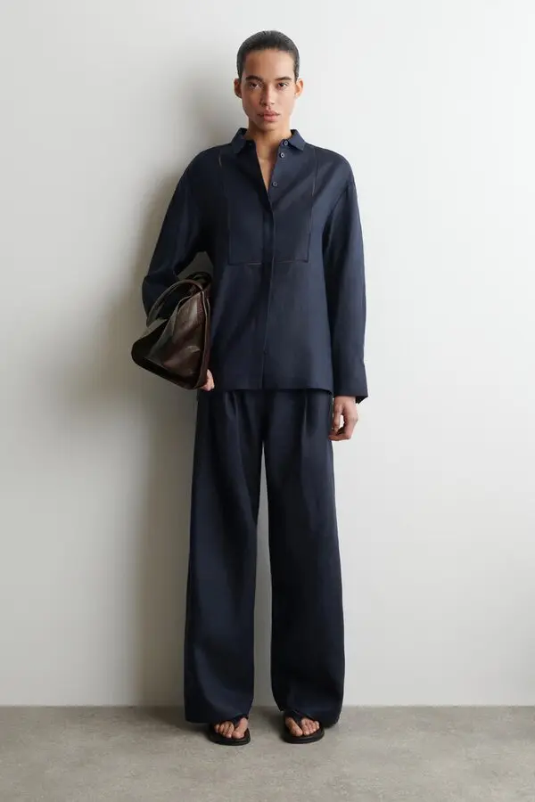 Cos Embroidered Linen Shirt