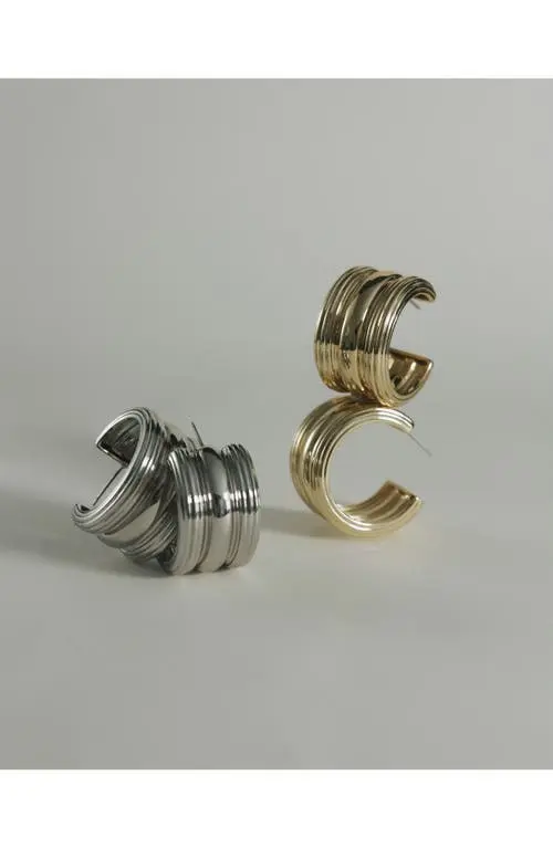 LUV AJ The Canyon Hoop Earrings - Silver