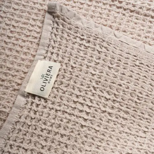 OLIVIERA HOME Waffle Turkish Cotton Bath And Hand Towelset - Sand