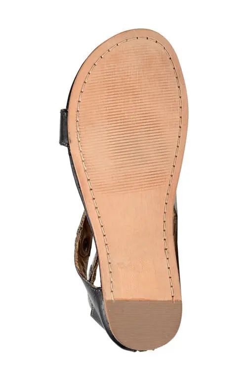 Bed Stu Soto Flat Sandals - Black Rustic Leather