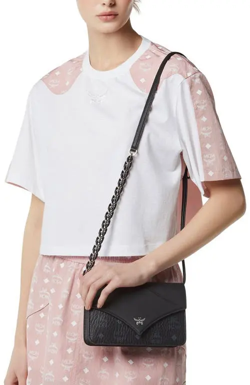 Mcm Mini Diamond Shoulder Bag In Visetos Leather Mix
