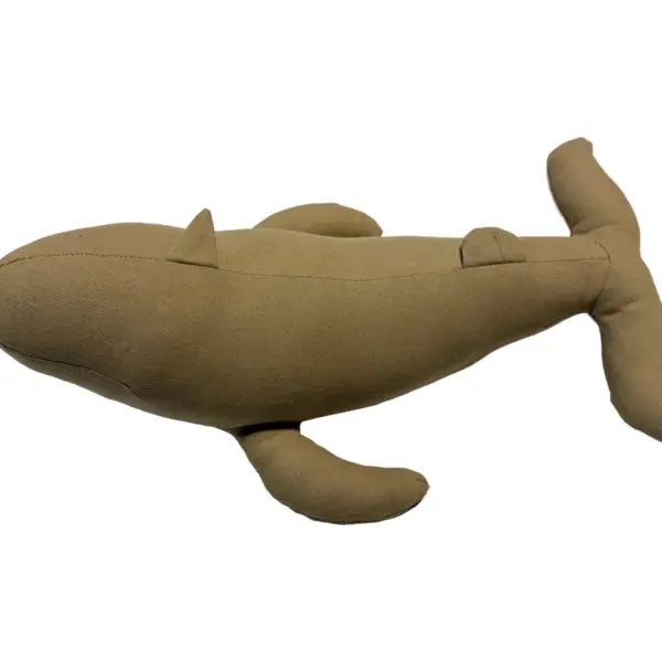 PUEBCO Vintage Fabric Stuffed Whale - Tan