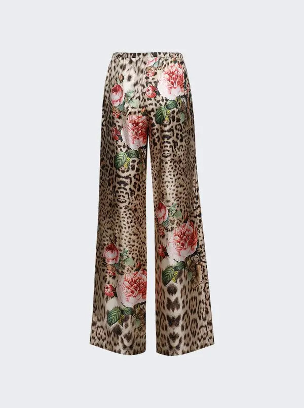 Roberto Cavalli Printed Silk Twill Trousers