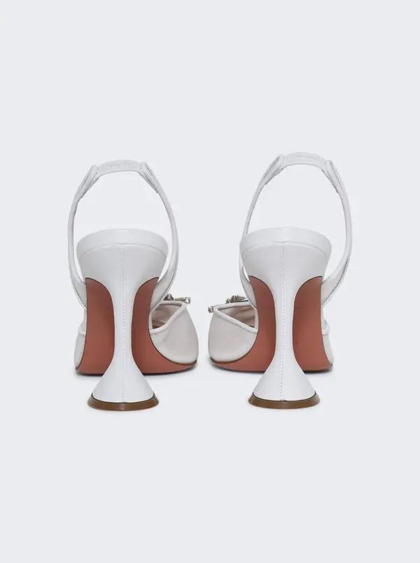 Amina Muaddi Begum Mesh Sling 95 Mesh - White