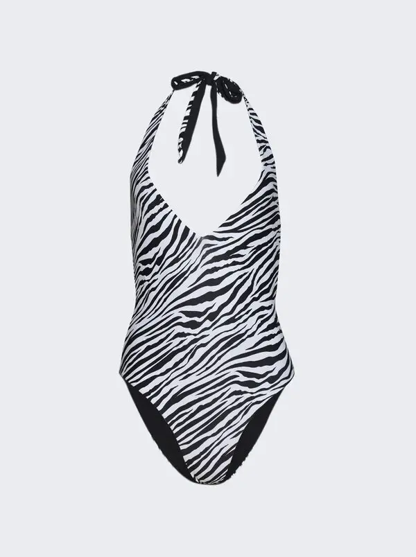 Bond Eye One-piece Halterneck Swimsuit - Black & White
