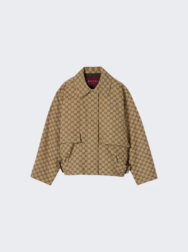 Gucci Gg Canvas And Ebony Bomber Jacket