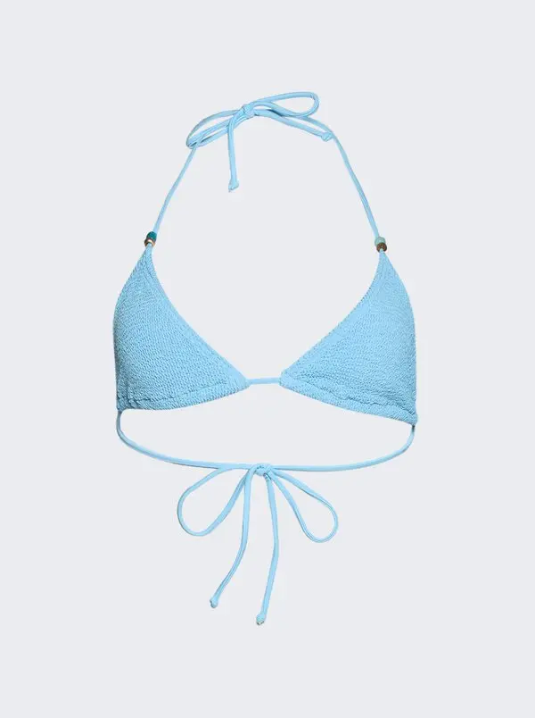 Bond Eye Beaded Ingrid Triangle Bikini Top - Blue