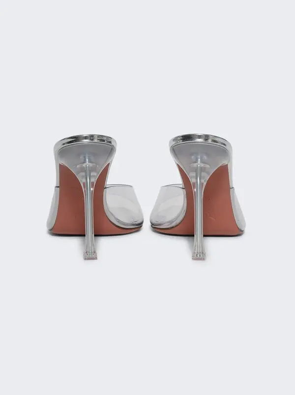 Amina Muaddi Alexa Glass Slipper 95 Transparent Pvc And Silver Mirror