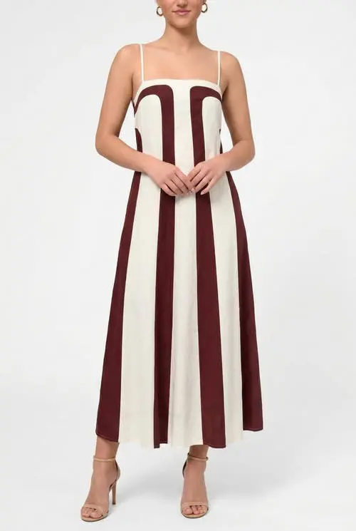 Rachel Rachel Roy Eleni Linen Maxi Dress - Dark Red