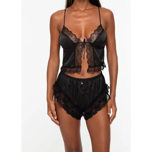 ONE EMPIRE Kaia Lace Camisole Short Set - Black
