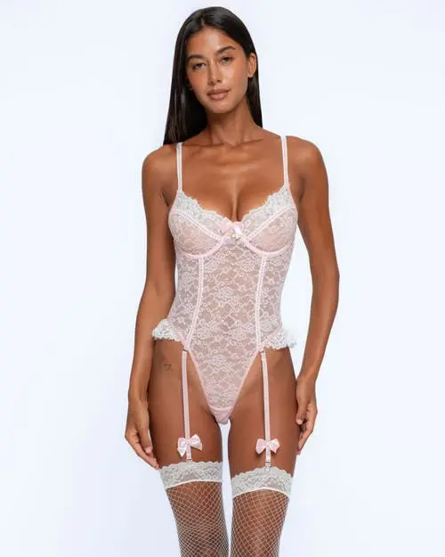One Empire Paisley Bodysuit With Lace Detailing