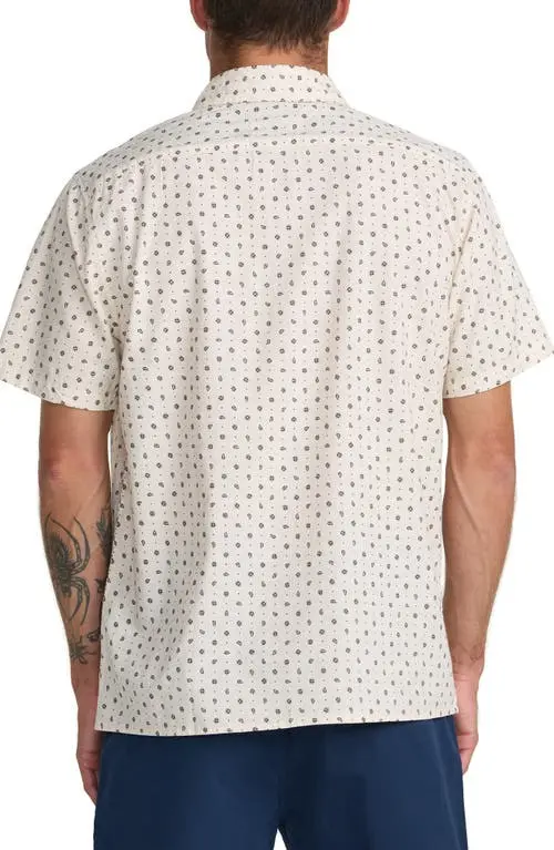 Rvca Breezy Floral Short Sleeve Button-up Shirt - Ceramic