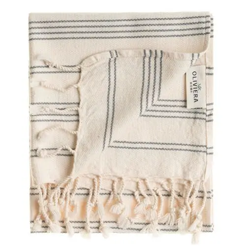 OLIVIERA HOME Heritage Stripe Turkish Cotton Bath And Hand Towelset
