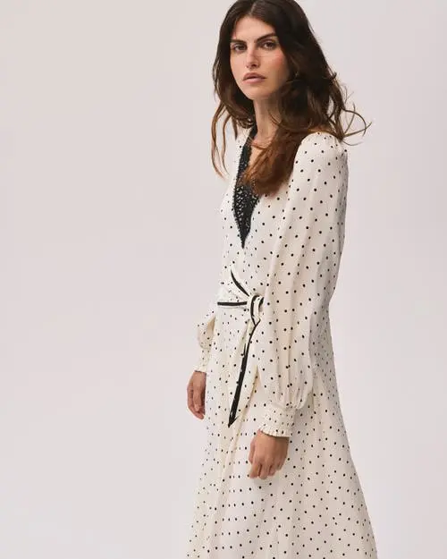 Mint Velvet Polka Dot Tie Maxi Dress