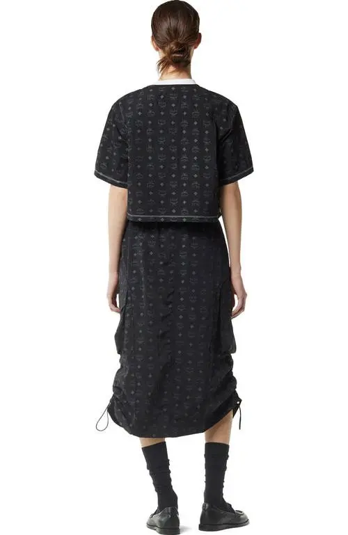 Mcm Monogram Midi Skirt In Recycled Nylon