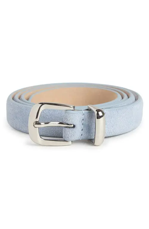 FAVORITE DAUGHTER Suede Belt With Polished Buckle - Soft Blue