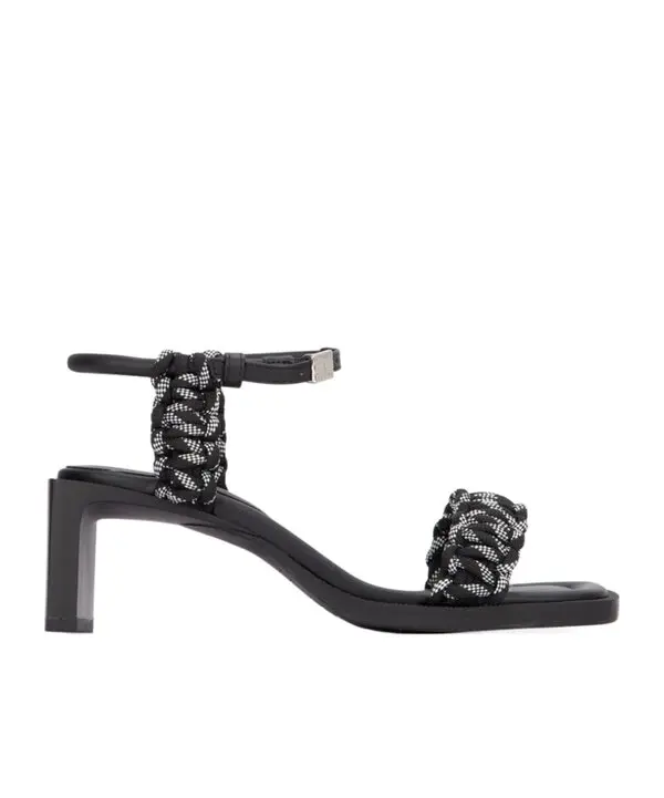 Tommy Hilfiger Soho Braided Mid-heel Sandals - Black