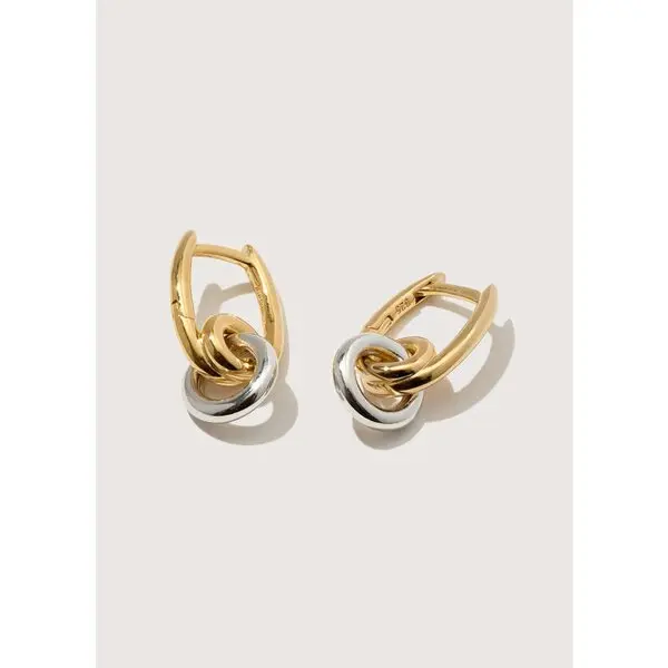 OTIUMBERG Loop Drop Hoop Earrings In Gold Vermeil And Recycled Sterling Silver - Mixed Metal