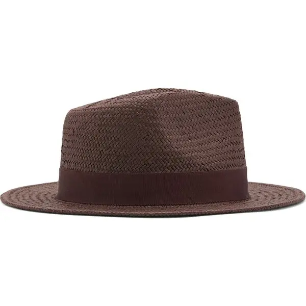 Mango Straw Fedora - Chocolate