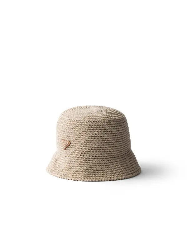 Prada Crochet Bucket Hat - Neutral