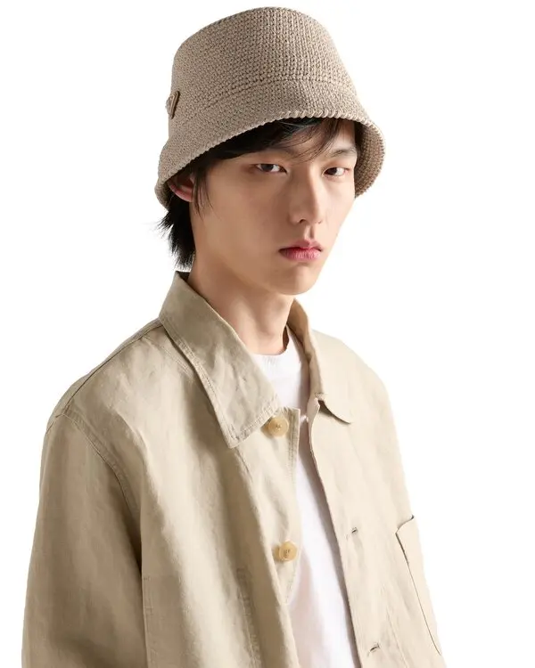 Prada Crochet Bucket Hat - Neutral