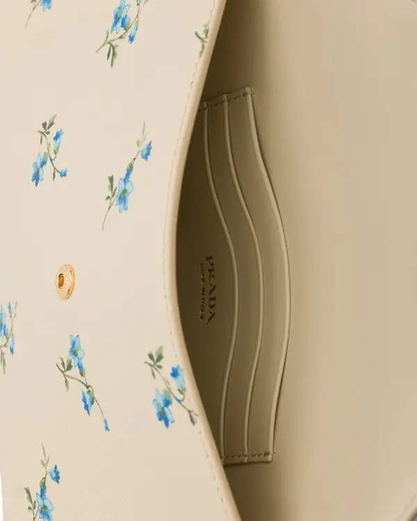 Prada Printed Saffiano Leather Envelope Clutch