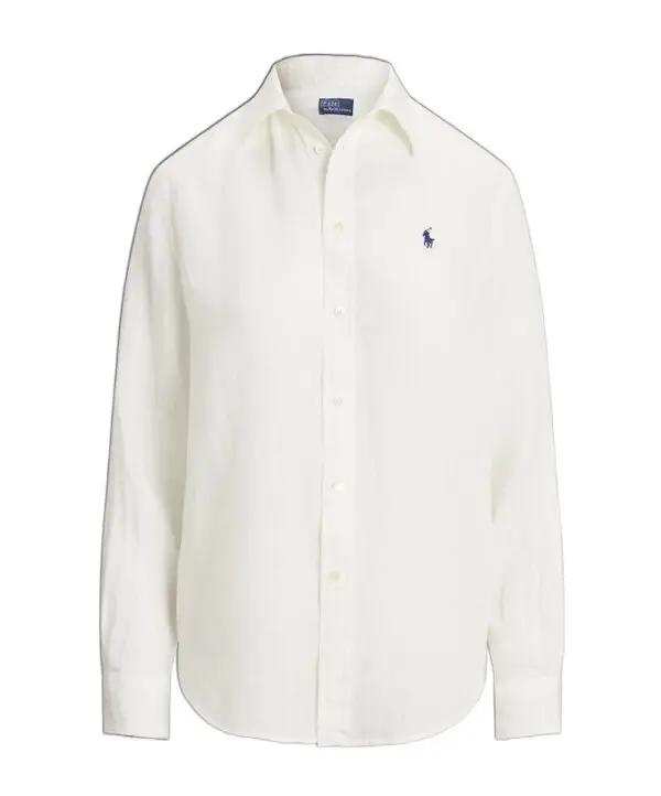 Polo Ralph Lauren Linen Long Sleeve Shirt - White