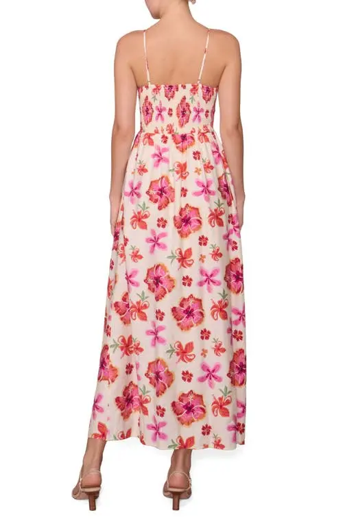 MELLODAY Floral Print Sleeveless Maxi Dress
