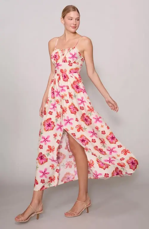 MELLODAY Floral Print Sleeveless Maxi Dress