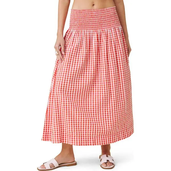 Splendid Gigi Gingham A-line Skirt - Firework/white