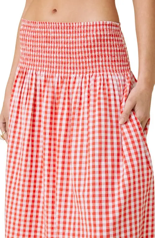 Splendid Gigi Gingham A-line Skirt - Firework/white
