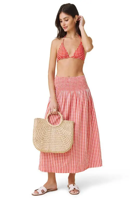Splendid Gigi Gingham A-line Skirt - Firework/white