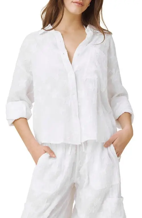 Splendid Caprice Star Button-up Shirt - White