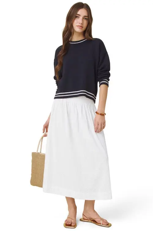 Splendid A-line Midi Skirt With Smocked Waist