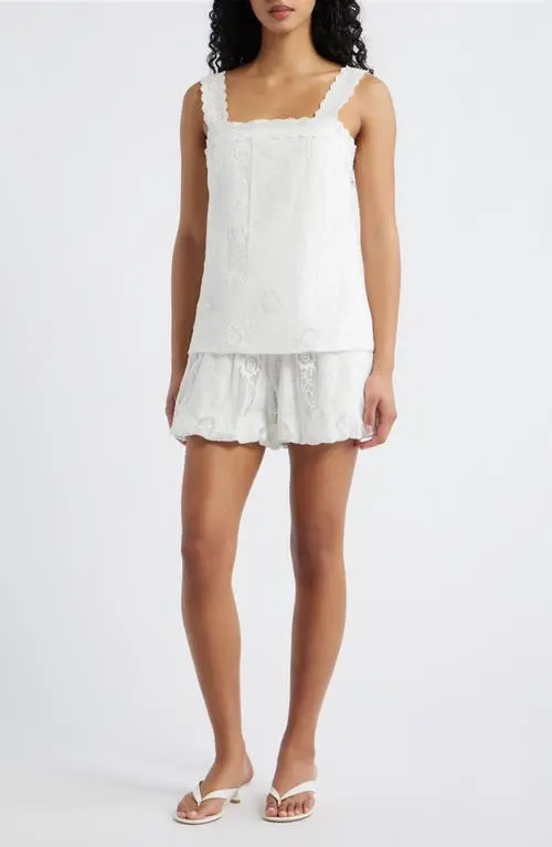 Line & Dot Pienza Lace Sleeveless Romper - White