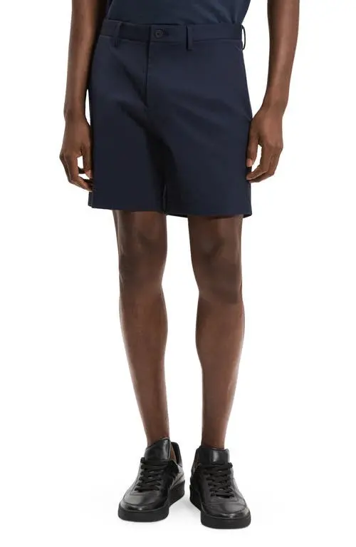 Theory Slim-straight Stretch Shorts - Navy